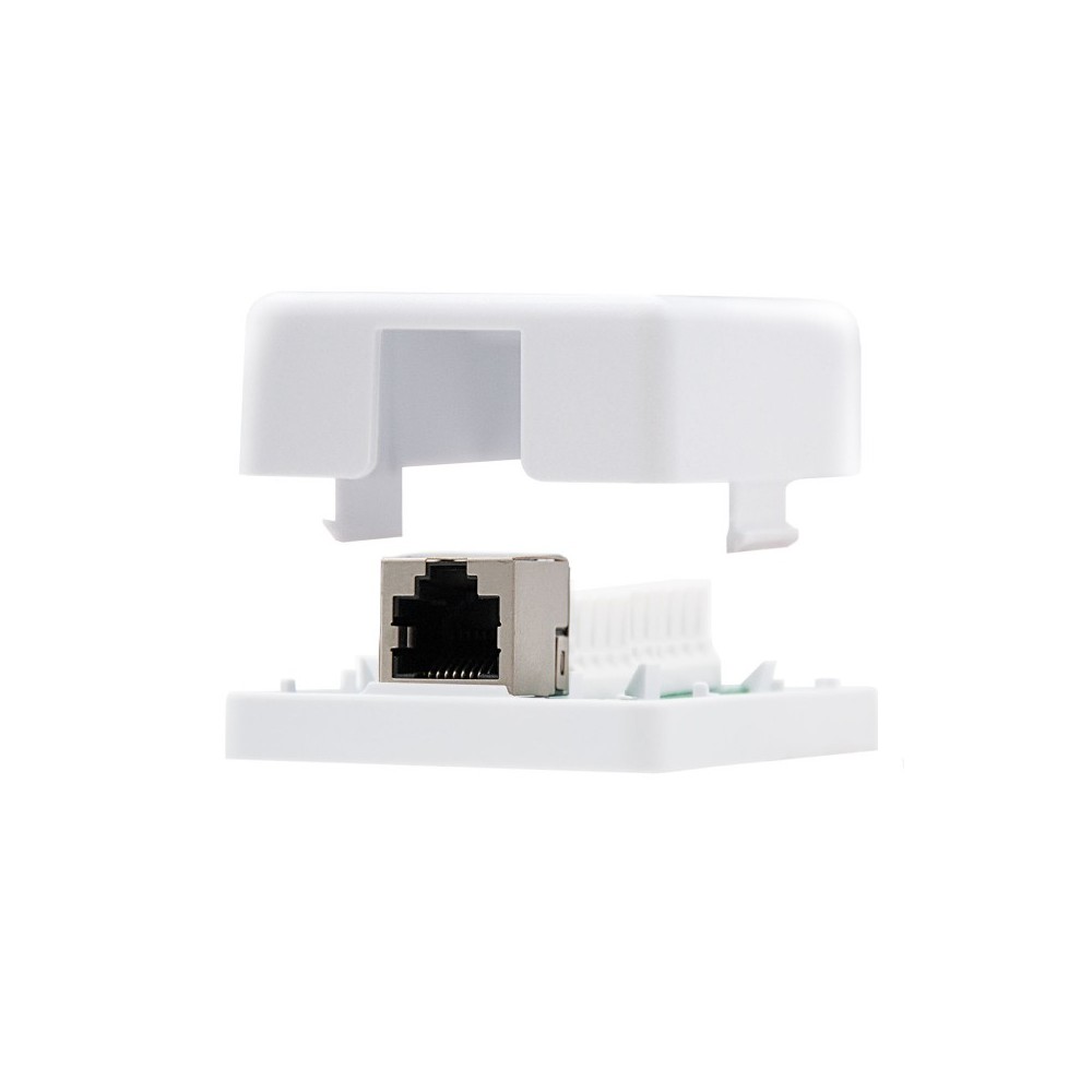 Nanocable ROSETA DE SUPERFICIE PARA RJ45 CAT.6 FTP 1 TOMA, BLANCO